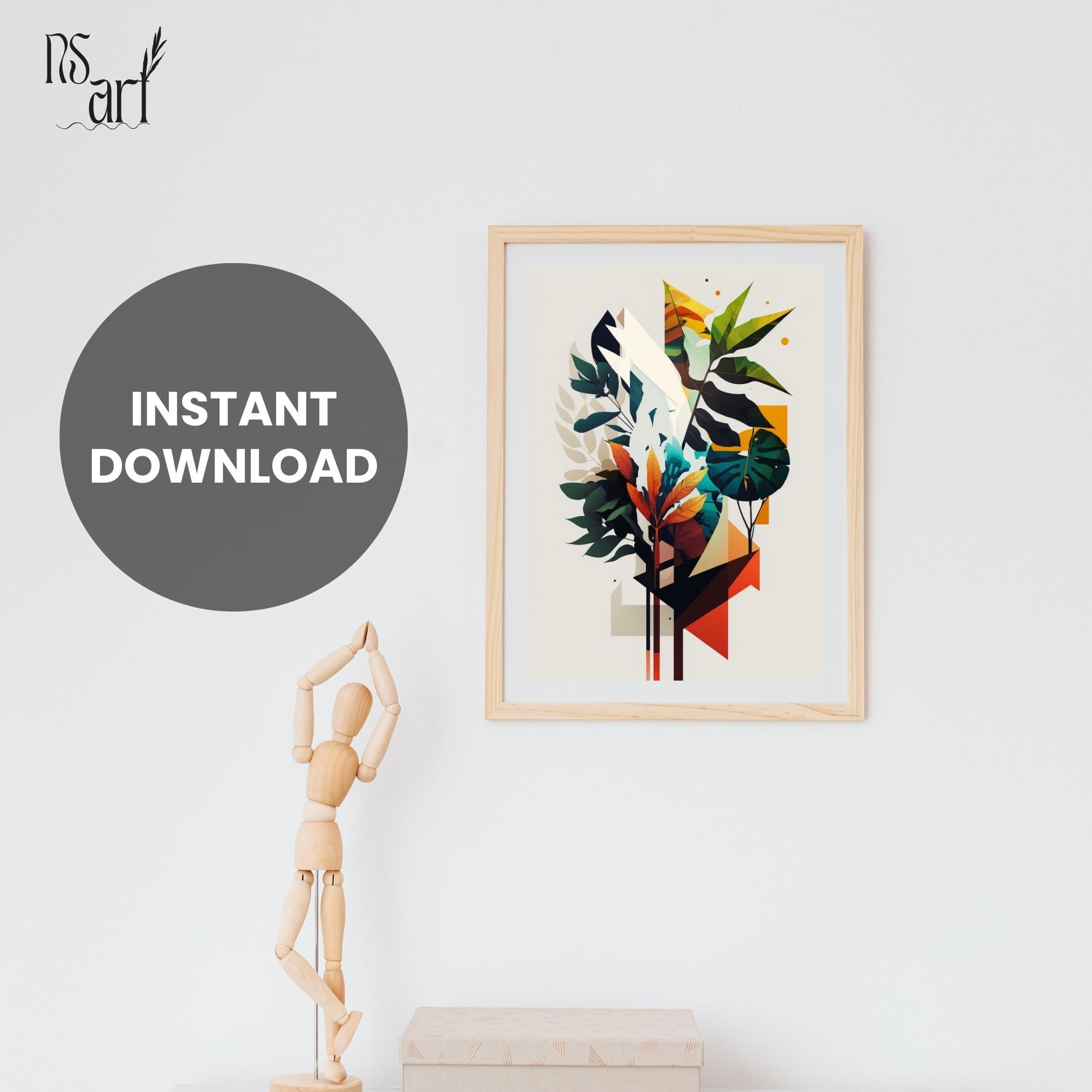 Printable Cubism Wall Art Linear Plants Fauvism Cubism - Etsy