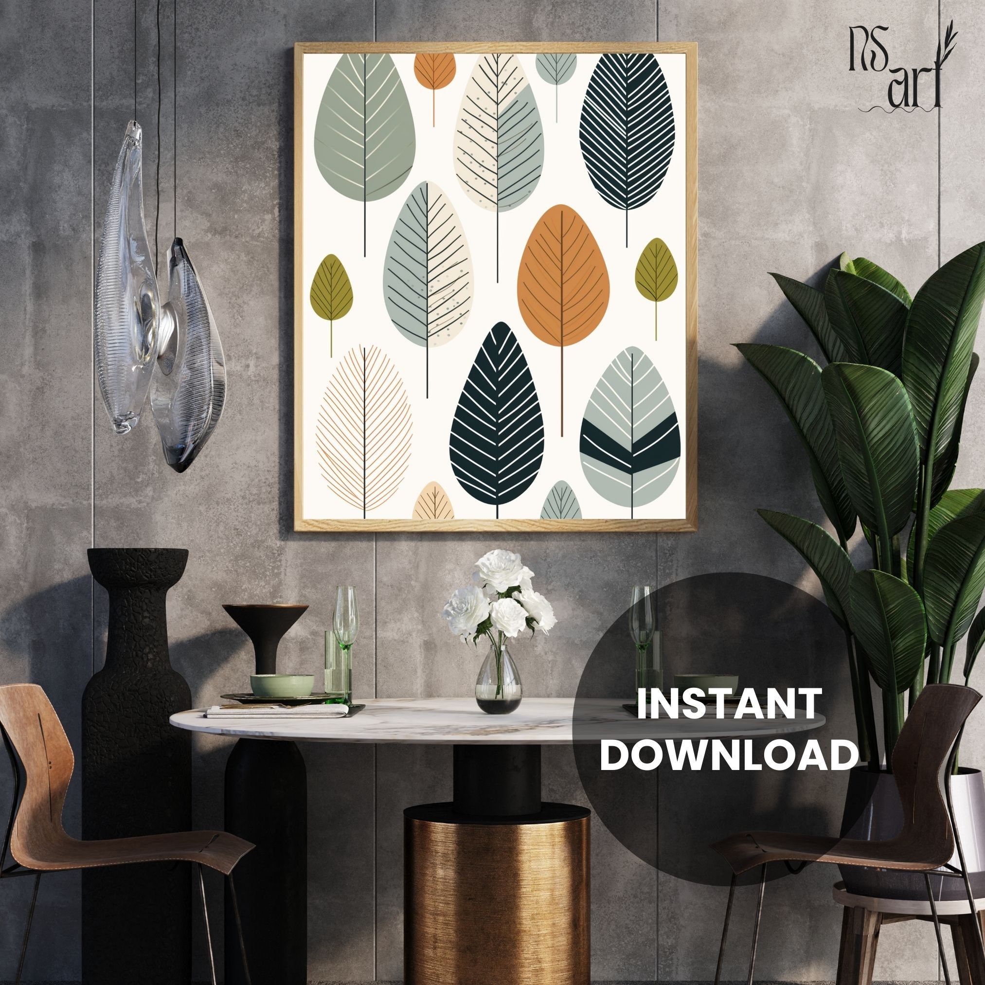 Printable Boho Autumn Leaves Boho Wall Decor Boho Bedroom - Etsy