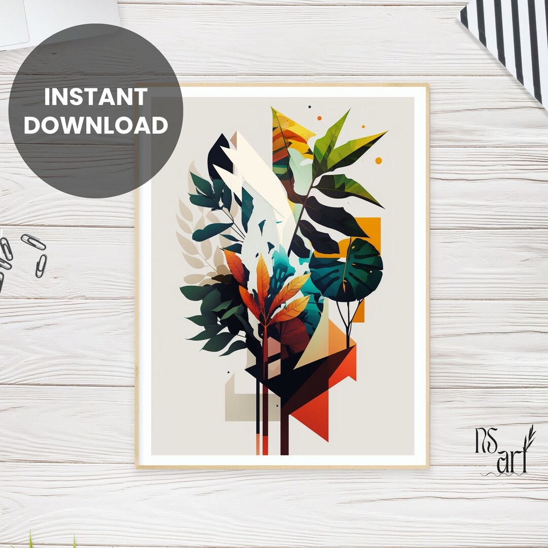 Printable Cubism Wall Art Linear Plants Fauvism Cubism - Etsy
