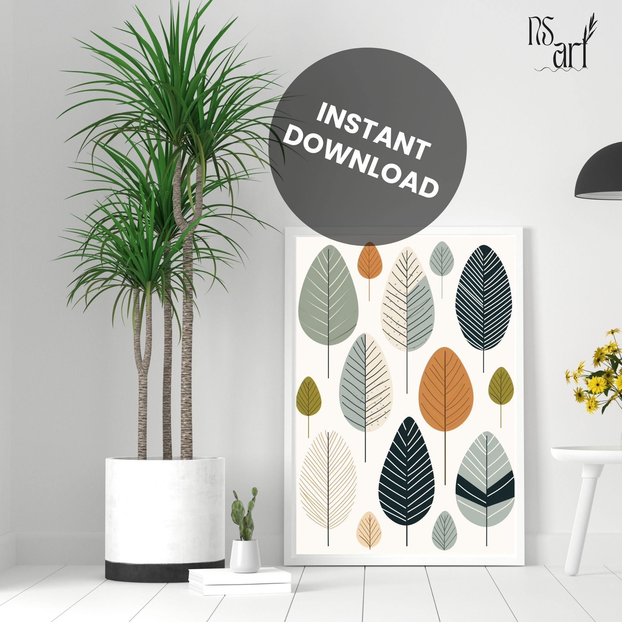 Printable Boho Autumn Leaves Boho Wall Decor Boho Bedroom - Etsy