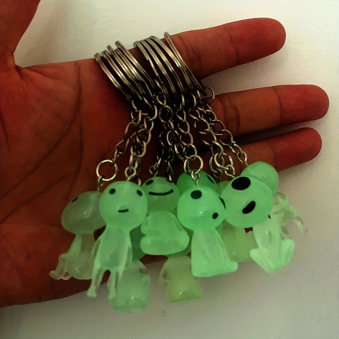 Luminous Tree Spirits Keychain Elf Ghost Alien Fairy Miniature ...