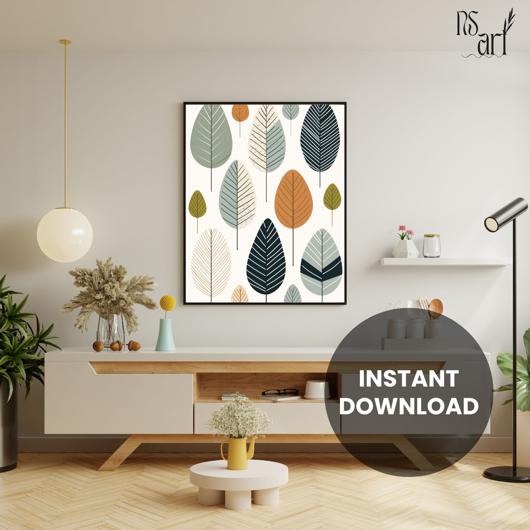 Printable Boho Autumn Leaves Boho Wall Decor Boho Bedroom - Etsy