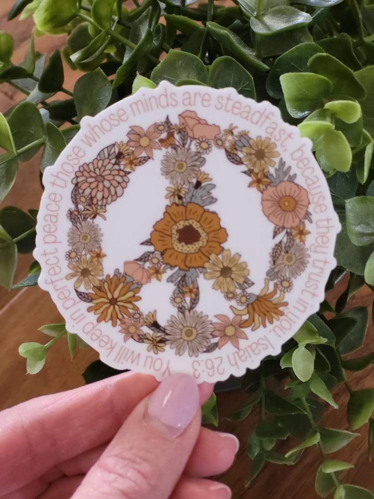 Perfect Peace Bible Verse, Flower Sticker, Christian Sticker Faith ...