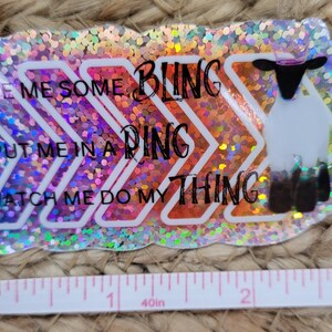 Show Sheep Sticker, Show Lamb, Stock Show, Bring, Glitter Sticker ...