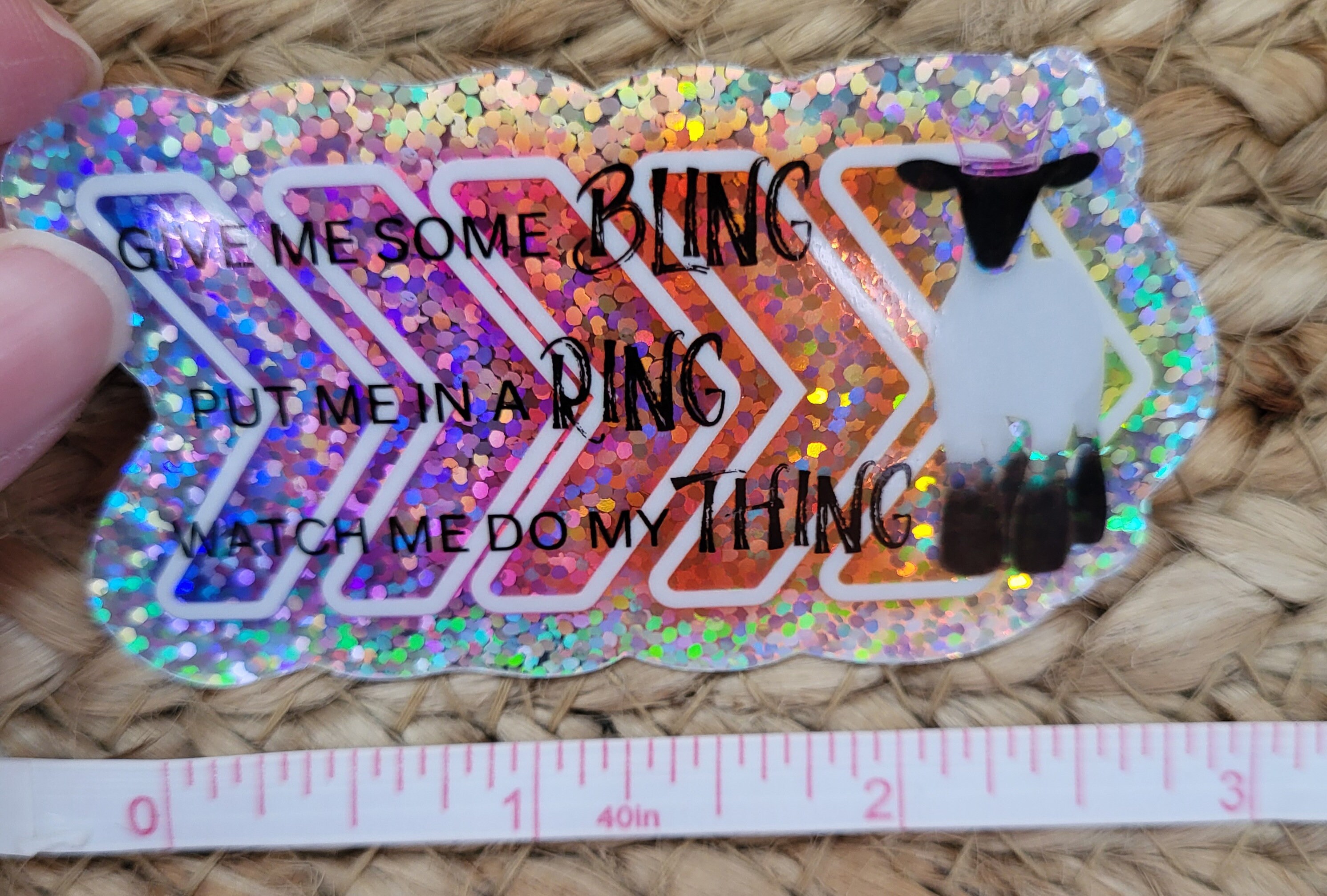 Show Sheep Sticker, Show Lamb, Stock Show, Bring, Glitter Sticker ...