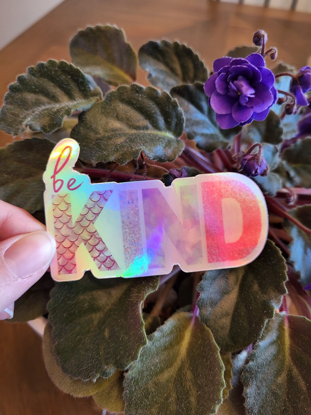 Be Kind Holographic Sticker, Unique Decal Kindness Sticker, Laptop ...
