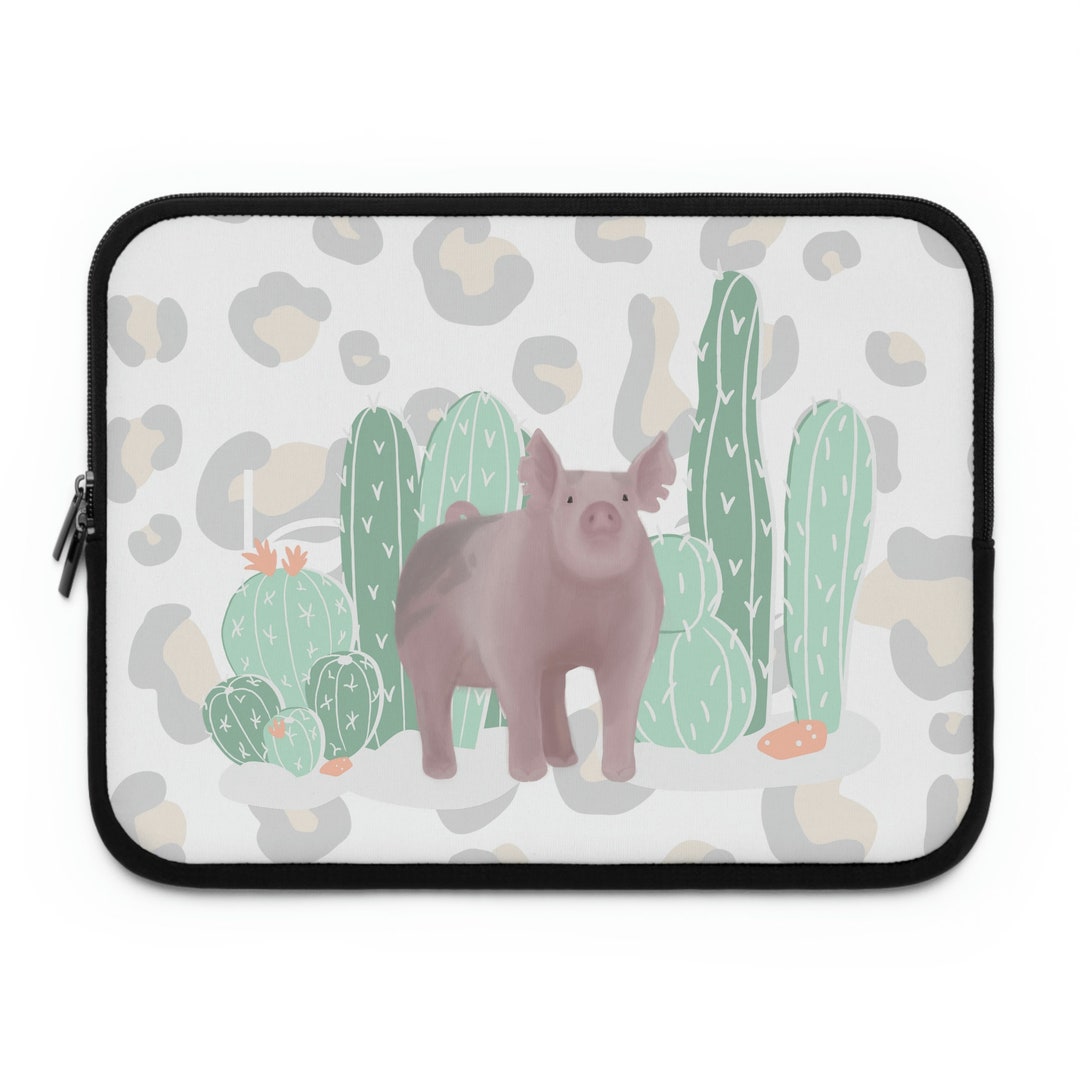 Pig Laptop Sleeve, Show Pig Computer Bag, Leopard Cactus Pig ...