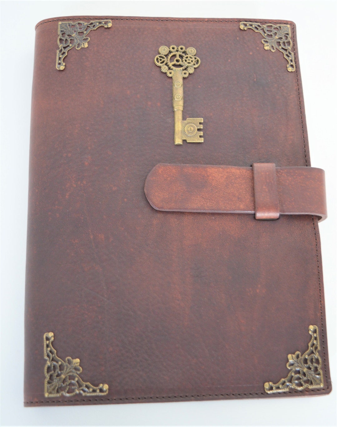 Handmade Italian Leather Journal, Steampunk-inspired Diary, Sketchbook ...