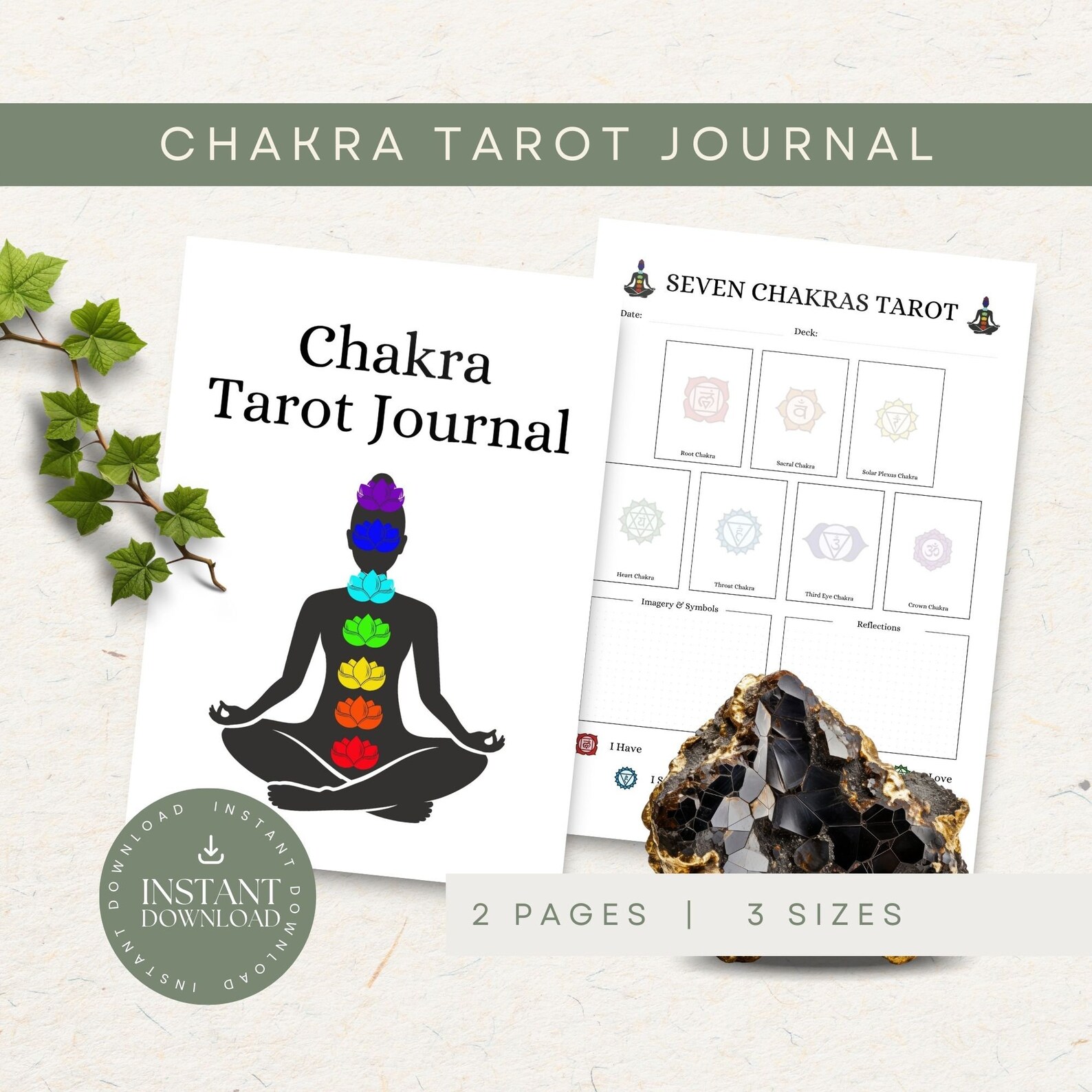 Chakra Tarot Printable, INSTANT DOWNLOAD, Tarot Seven Card Spread ...
