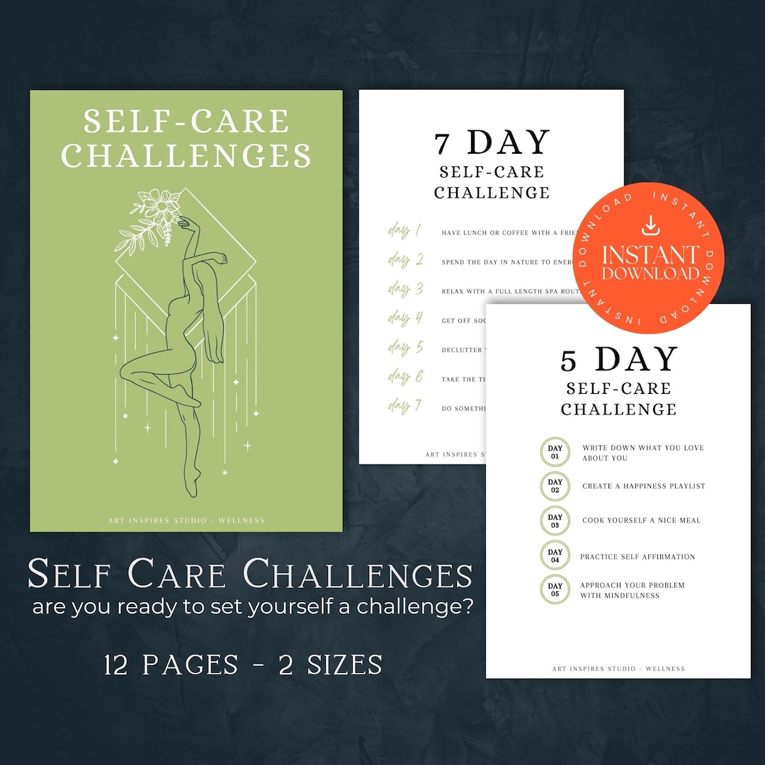 Self Care Challenges, INSTANT DOWNLOAD, Selfcare Planner, Self Love ...