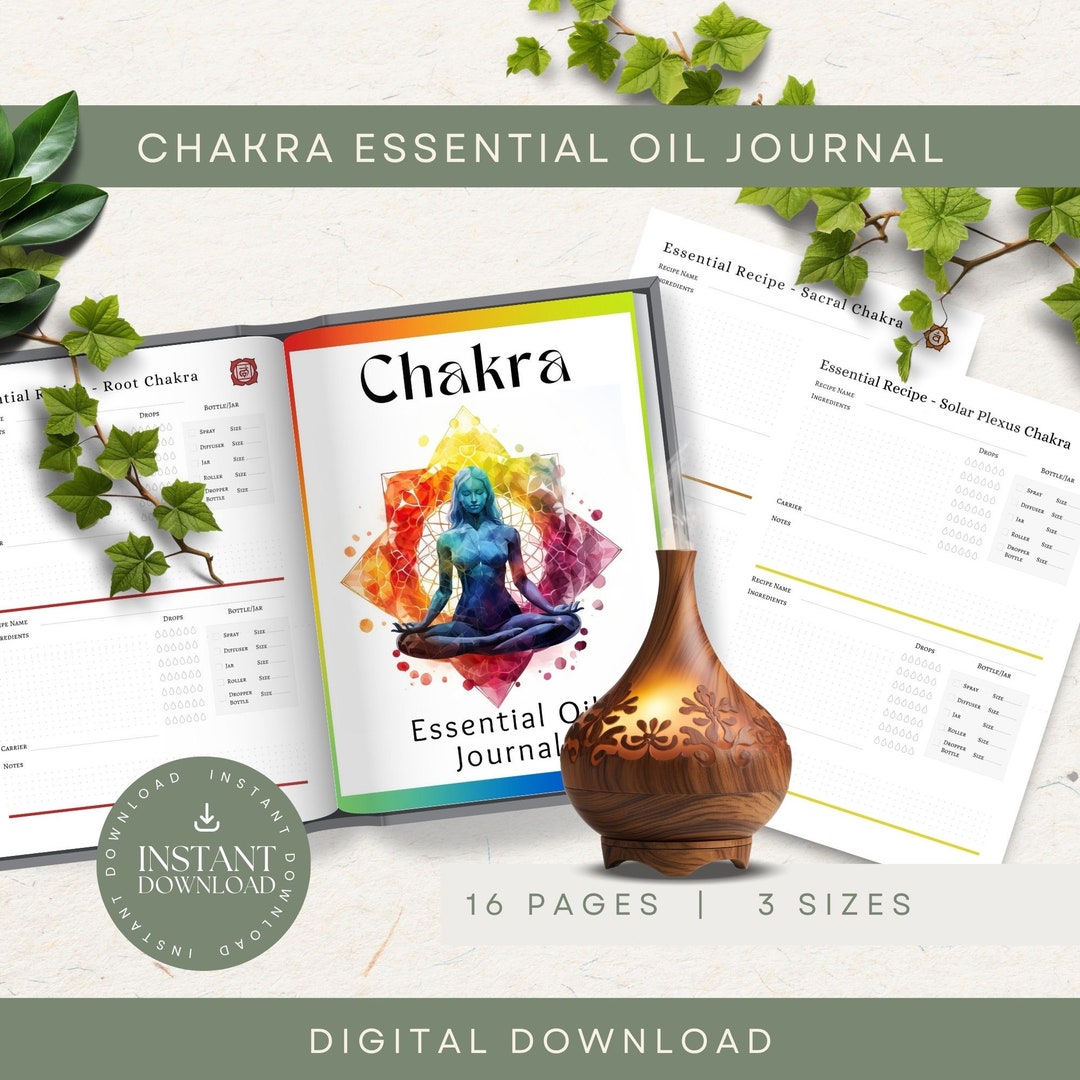 Chakra Essential Oil Journal Printable, PDF DOWNLOAD, Chakras Essential ...