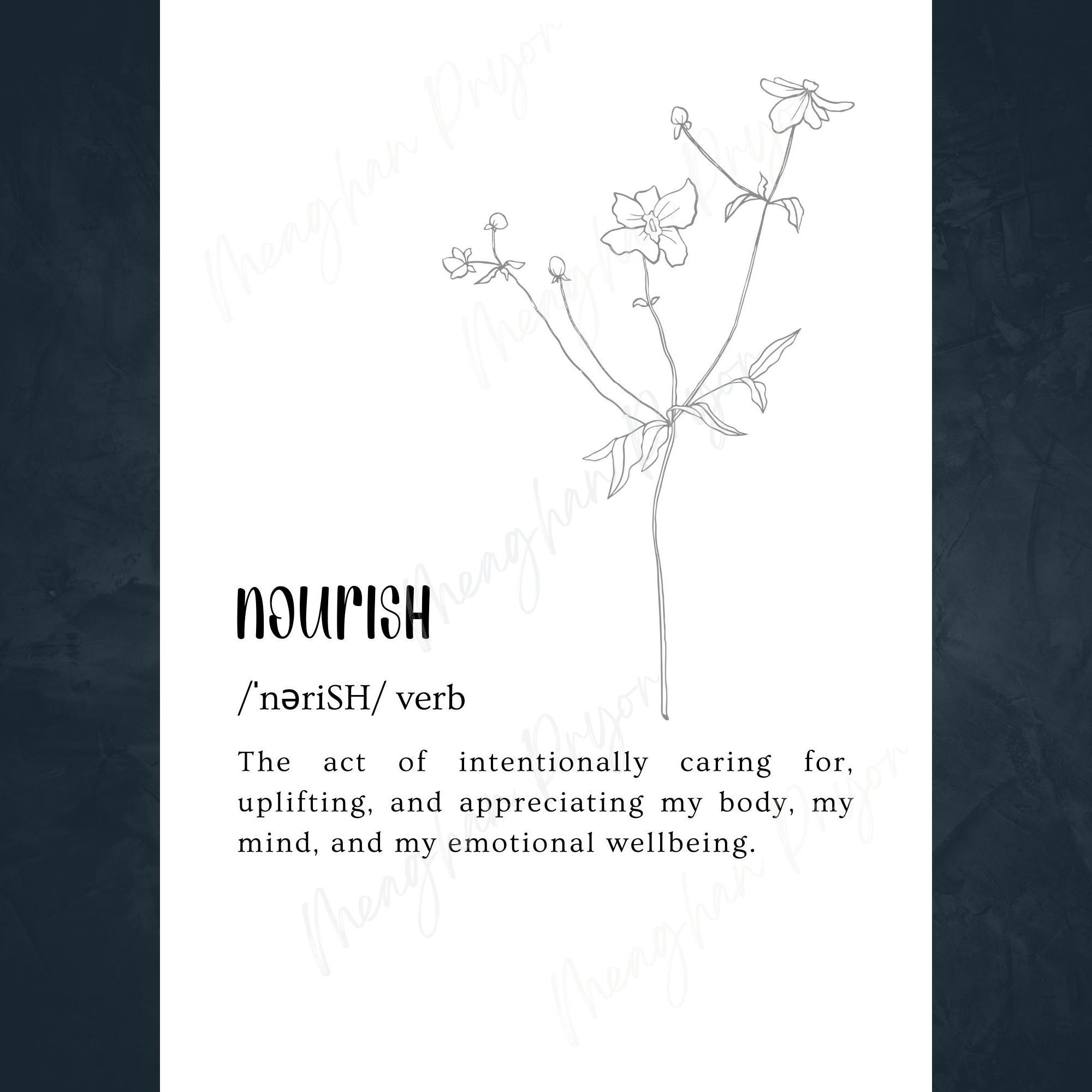 Nourish Definition Print, INSTANT DOWNLOAD, Definition Printable, Self ...