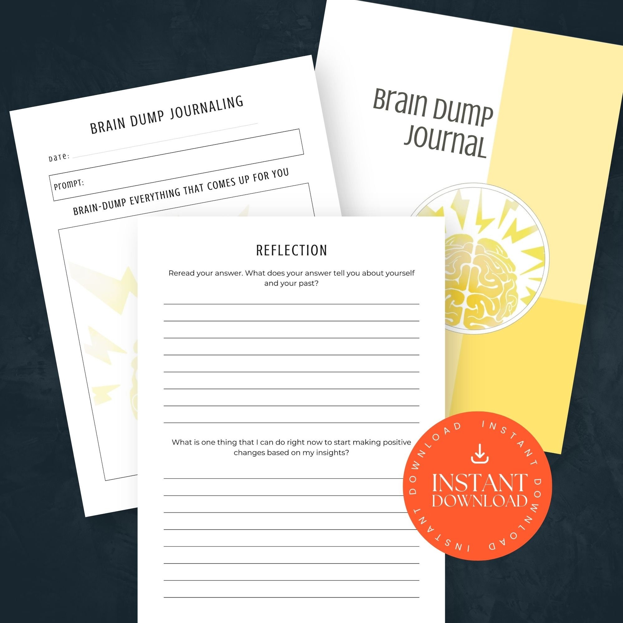 Brain Dump Worksheet, INSTANT DOWNLOAD, Printable Brain Dump Journal ...