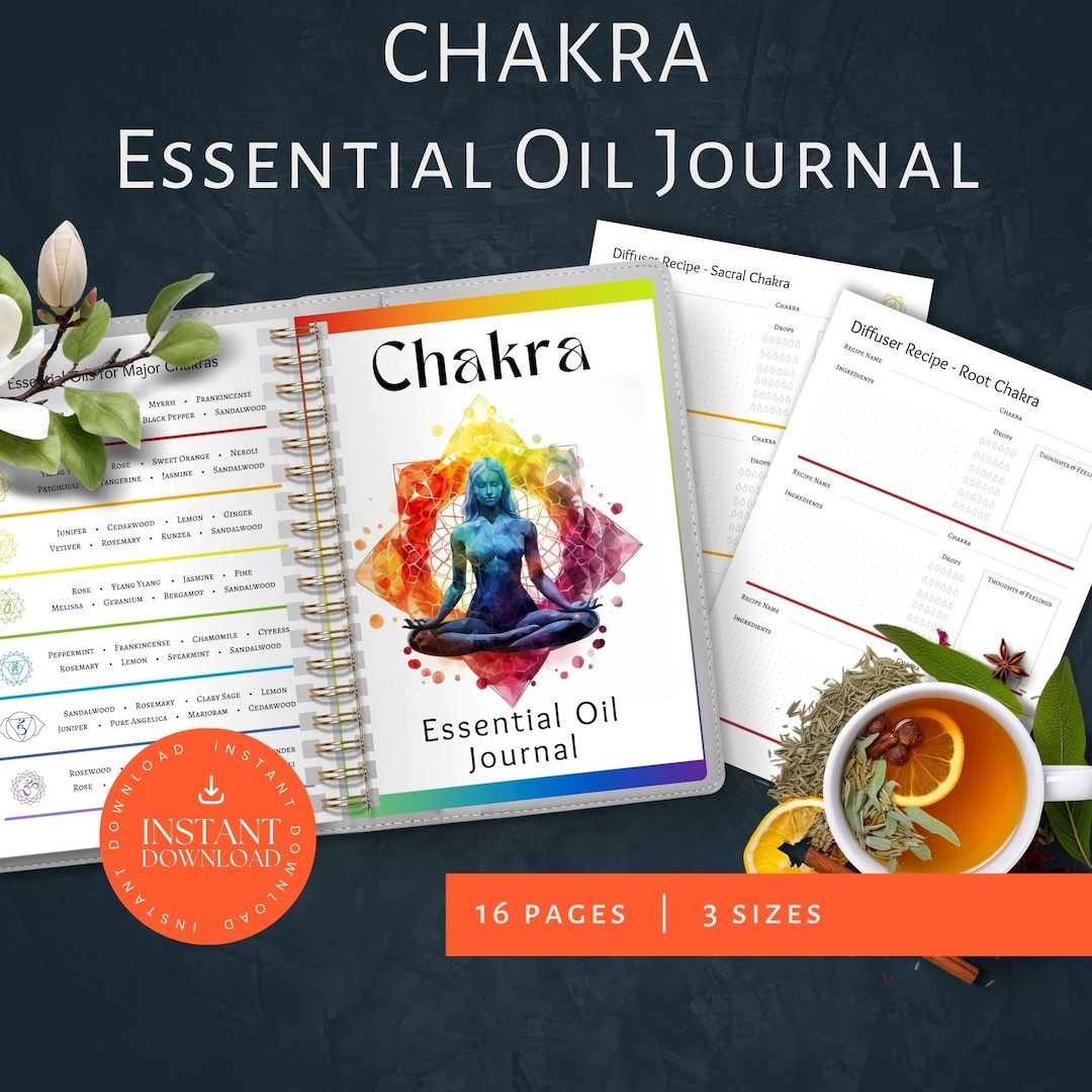 Chakra Essential Oil Journal Printable PDF DOWNLOAD Chakras - Etsy