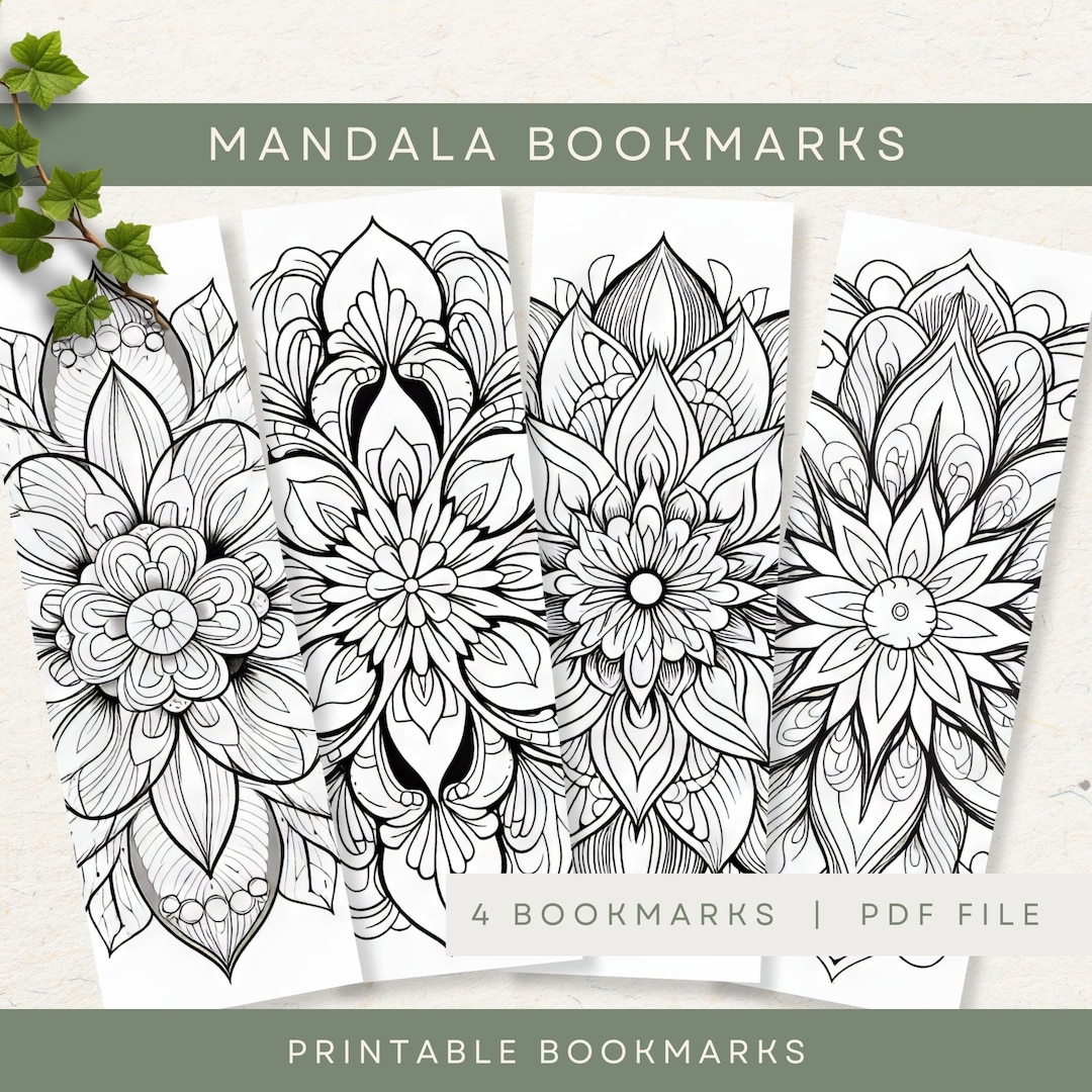 Mandala Colouring Bookmarks, Printable Mindful Adult Colouring Page ...