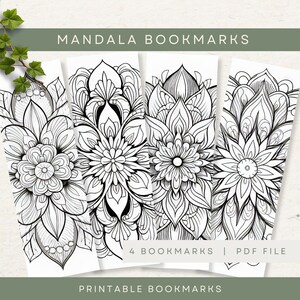 Mandala Colouring Bookmarks, Printable Mindful Adult Colouring Page ...
