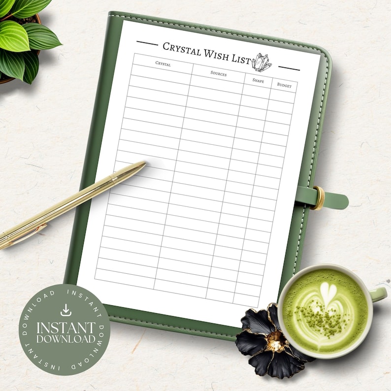 Crystal Journal Printable, INSTANT DOWNLOAD, Crystal Worksheet, Crystal ...