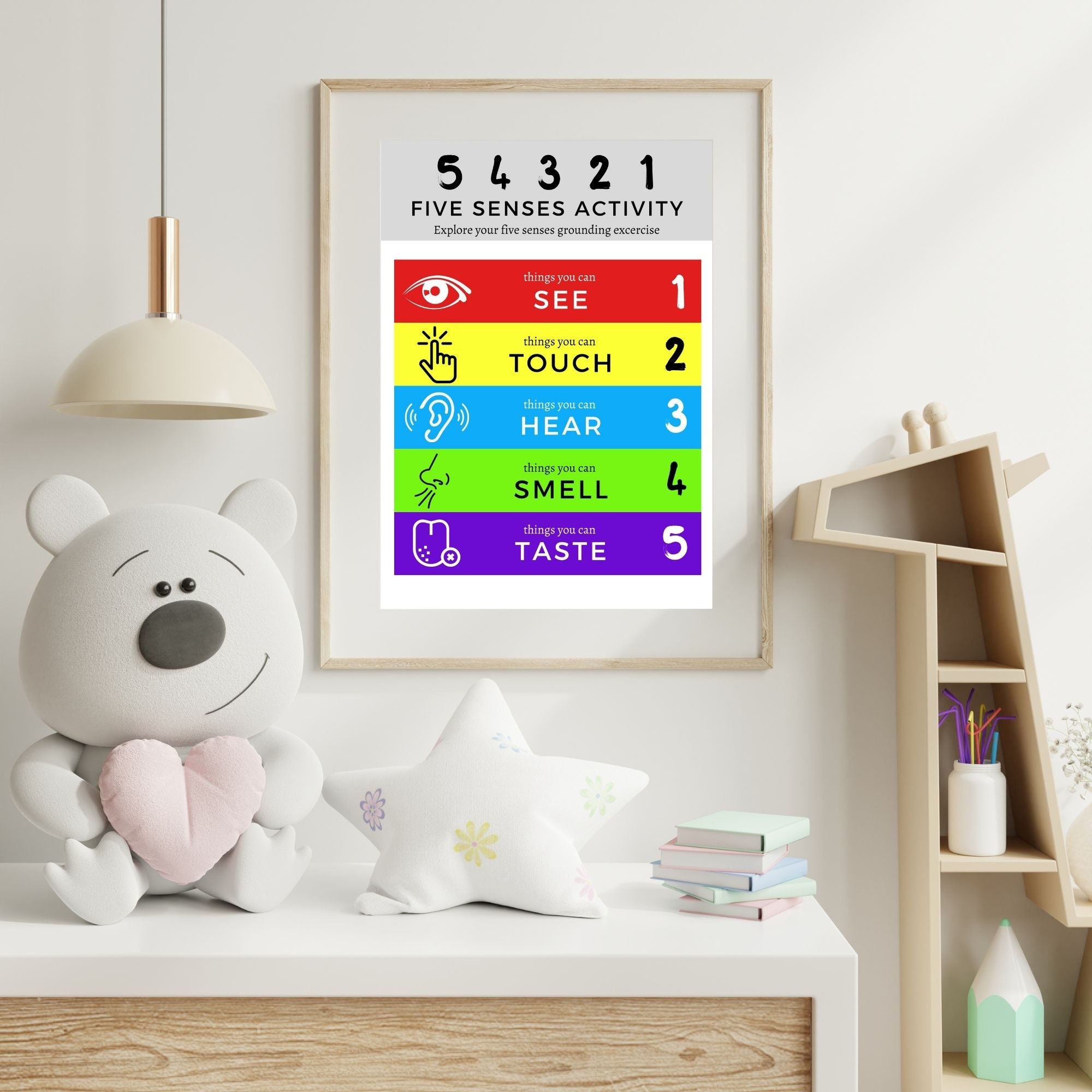 Five Senses Activity, 54321 Grounding Technique, INSTANT DOWNLOAD ...