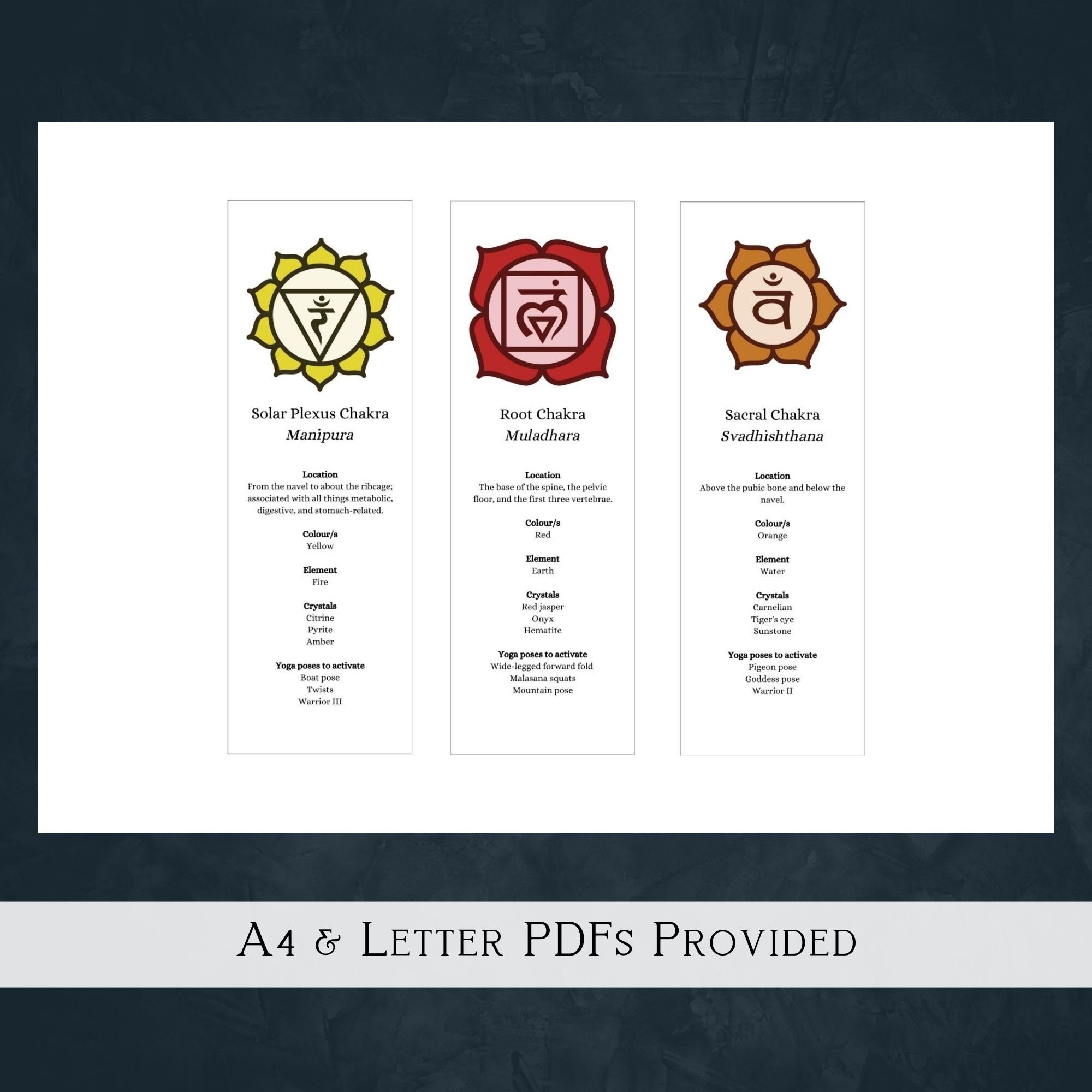 Chakra Bookmarks, DOWNLOAD, Printable Chakra Yoga Poses, Chakra ...