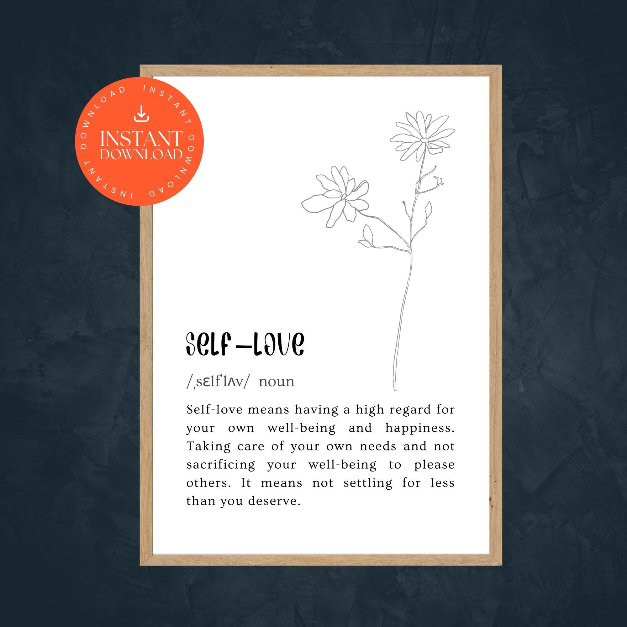 Self Love Definition Print, INSTANT DOWNLOAD, Definition Printable ...