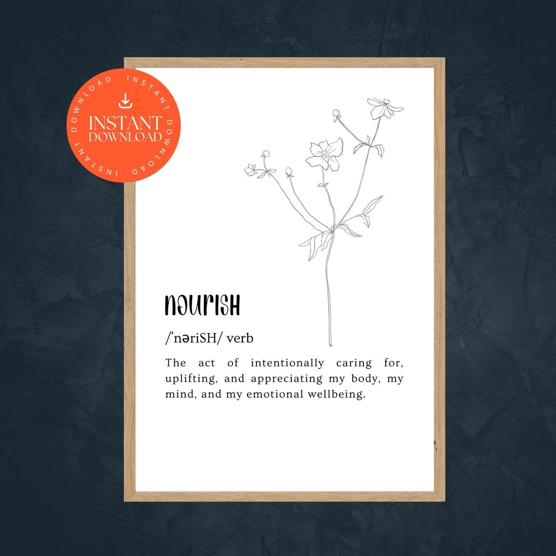 Nourish Definition Print, INSTANT DOWNLOAD, Definition Printable, Self ...