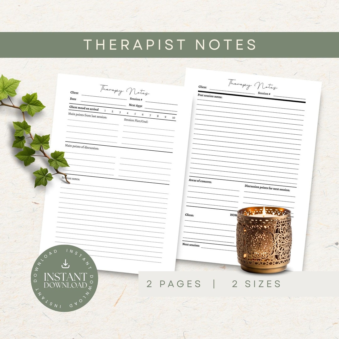 Therapist Note Template, PDF DOWLOAD, Psychologist Resources, Therapy ...