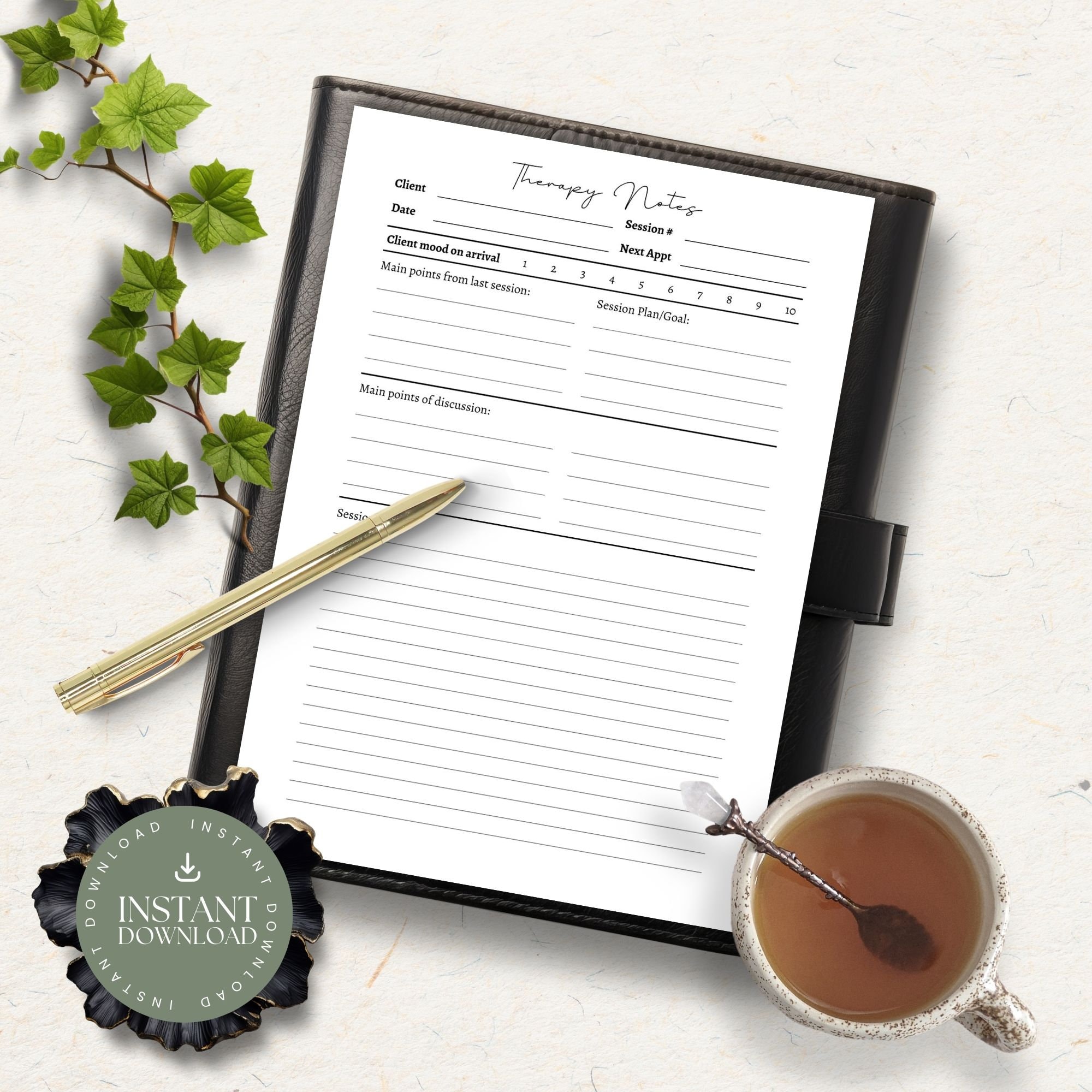 Therapist Note Template, PDF DOWLOAD, Psychologist Resources, Therapy ...