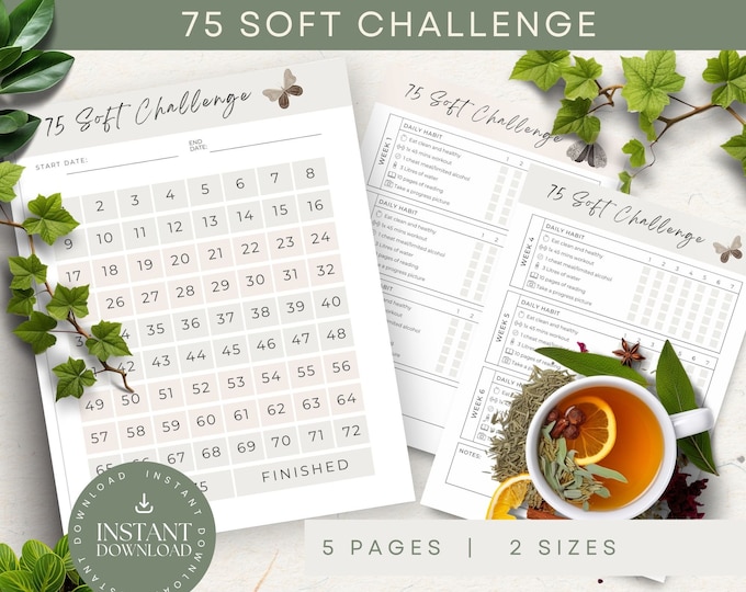 Editable 75 Soft Challenge - Bundle 4 Templates - Original 75 Soft ...