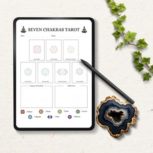 Chakra Tarot Printable, INSTANT DOWNLOAD, Tarot Seven Card Spread ...