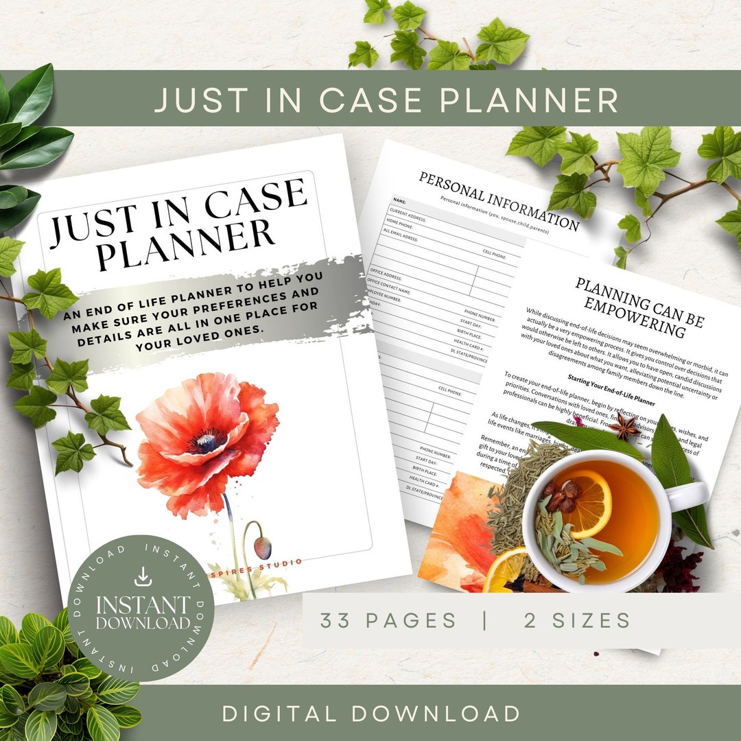 End of Life Planner, INSTANT DOWNLOAD, Important Documents Organizer ...