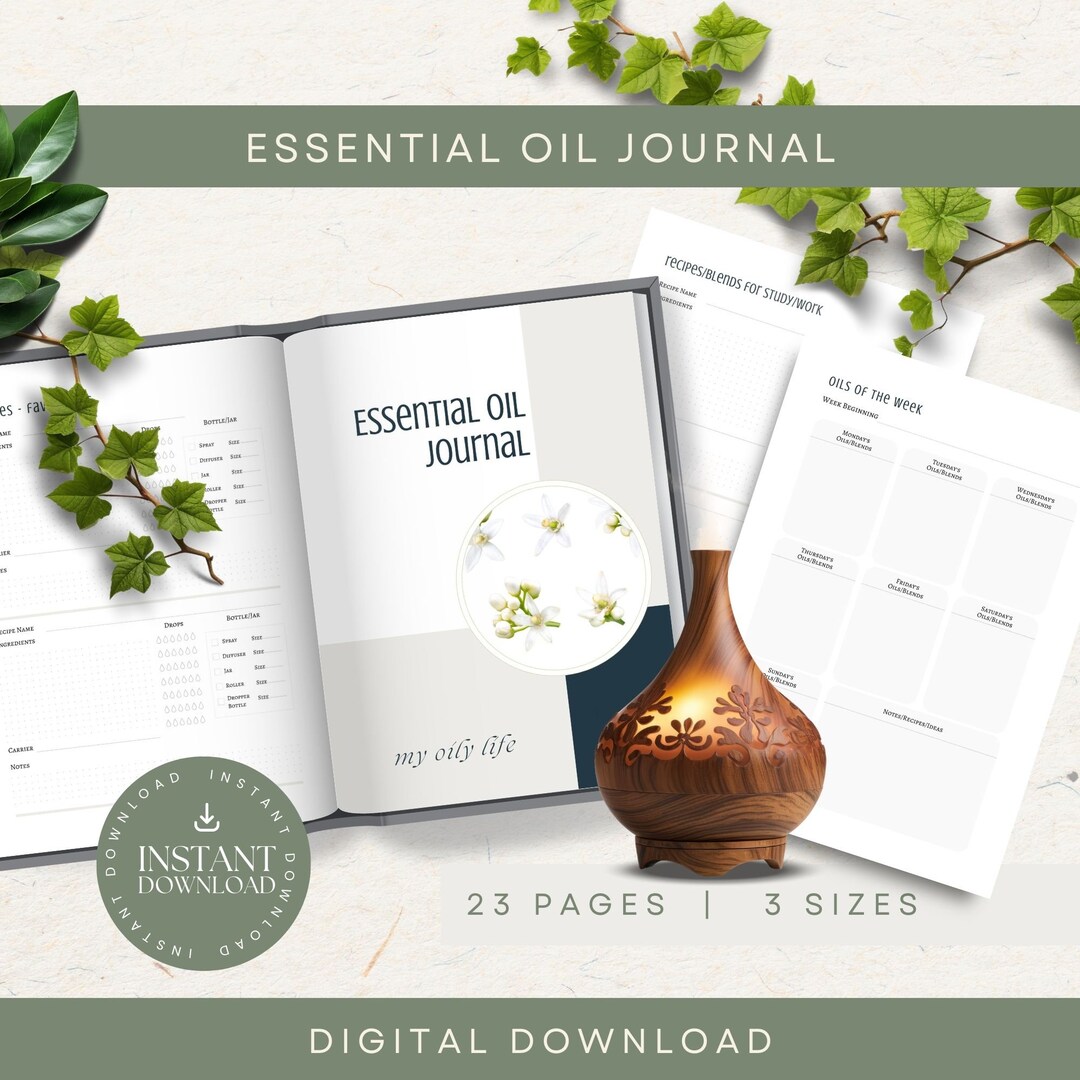 Essential Oil Planner, INSTANT DOWNLOAD, Essential Oil Recipes ...