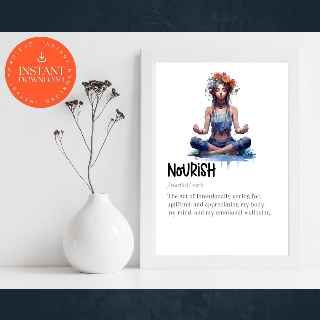 Nourish Definition Print, INSTANT DOWNLOAD, Definition Printable, Self ...