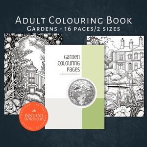 Garden Adult Colouring Book, INSTANT DOWNLOAD, Printable Coloring Page ...