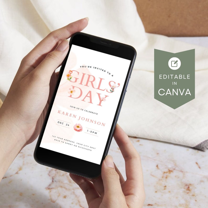 Girls Day Out Invite Template, Bachelorette Ladies Day Digital ...