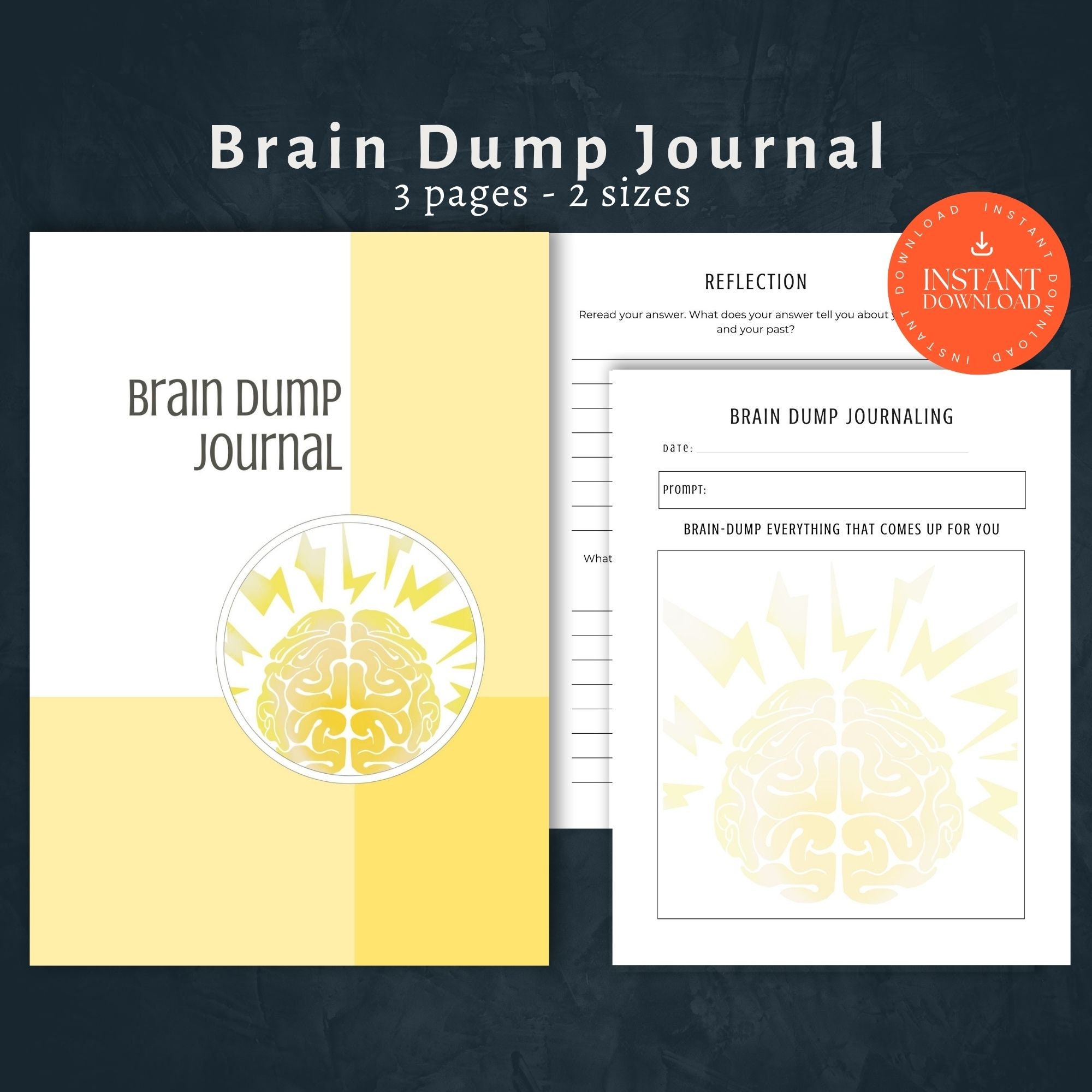 Brain Dump Worksheet, INSTANT DOWNLOAD, Printable Brain Dump Journal ...