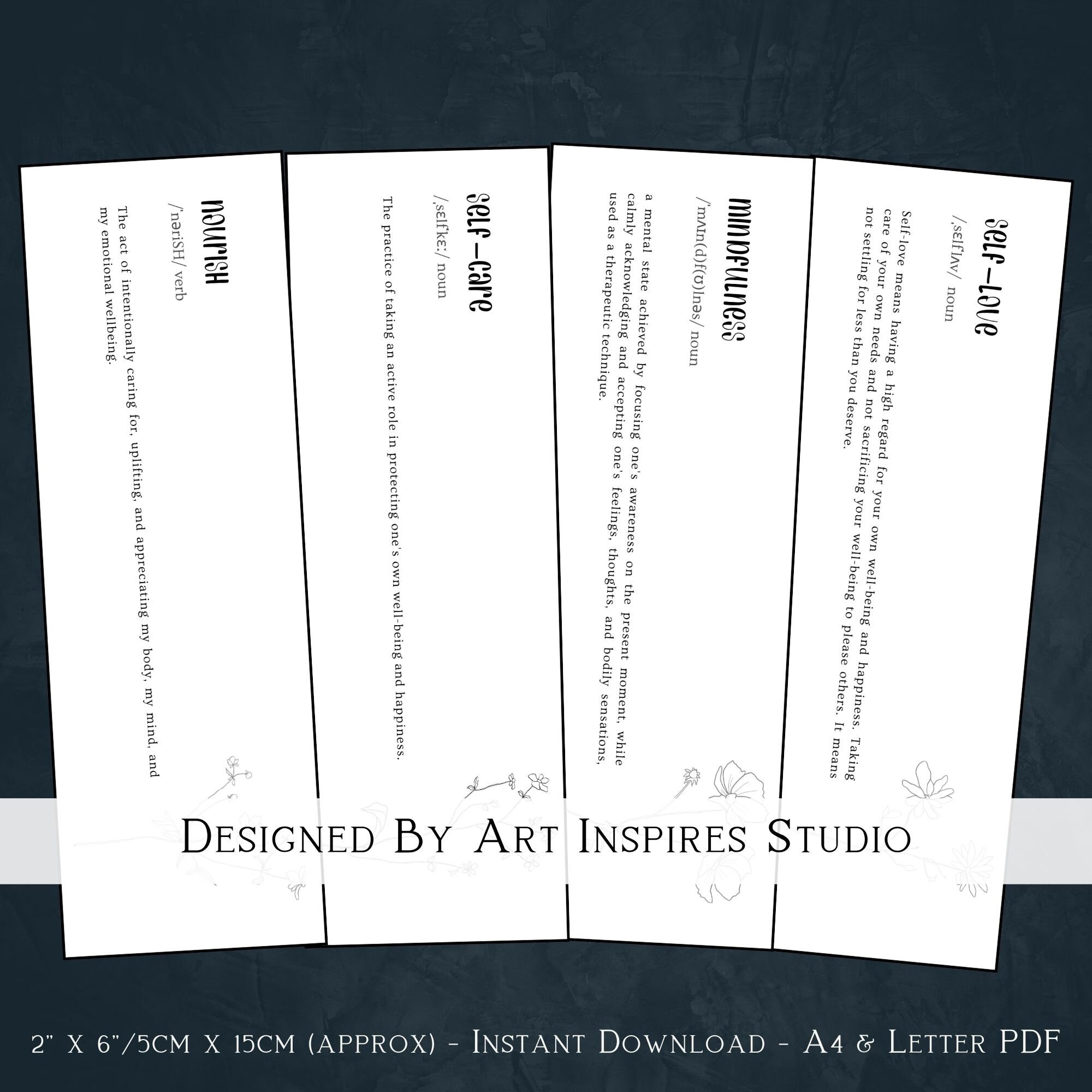 Self Care Printable Bookmarks, INSTANT DOWNLOAD, Printable Book Gift ...