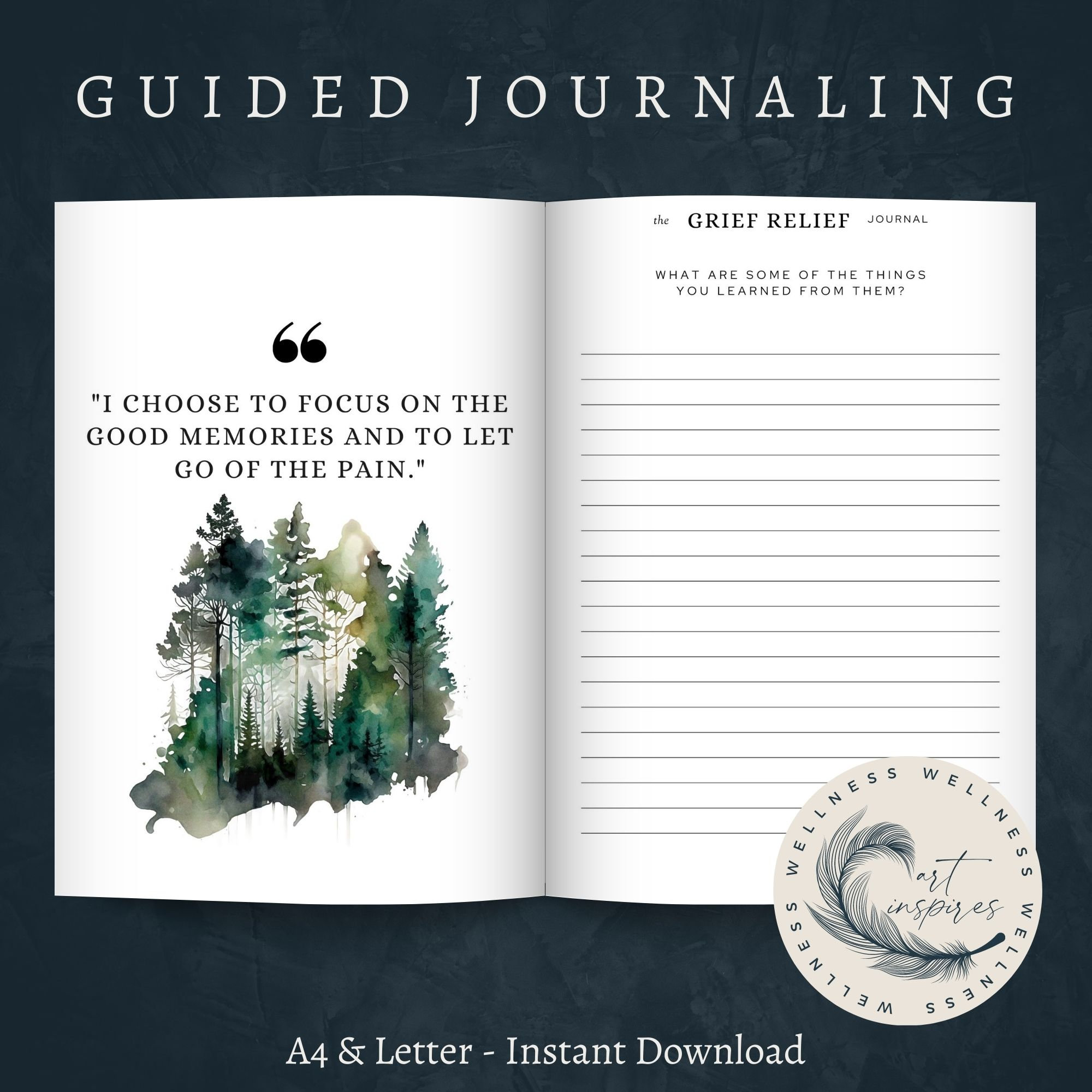 Guided Grief Journal, INSTANT DOWNLOAD, Grief Workbook, Healing Journal ...