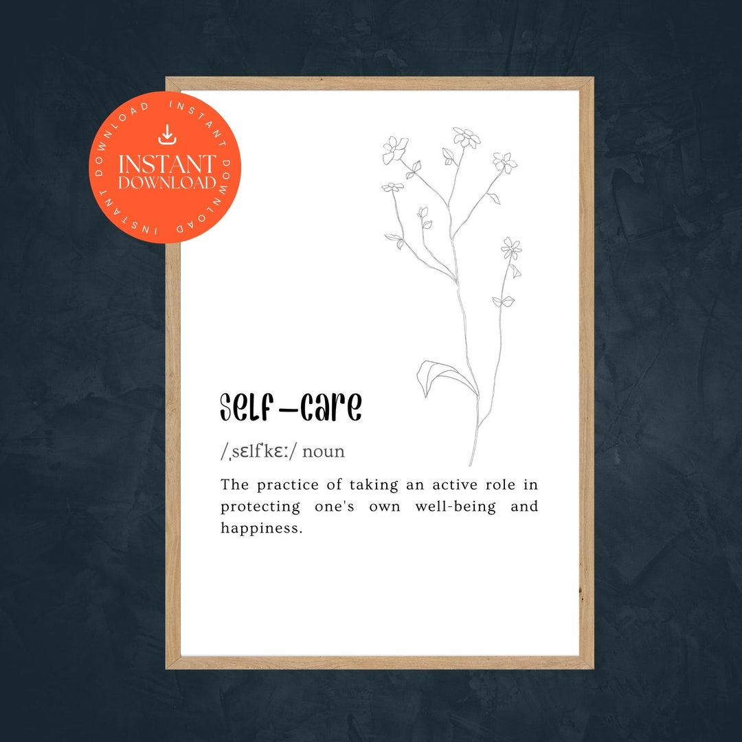 Selfcare Definition Print, INSTANT DOWNLOAD, Definition Printable, Self ...