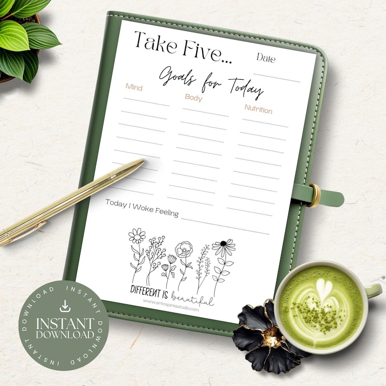 5 Minute Journal, PDF DOWNLOAD, Gratitude Journal, Daily Journal, Self ...