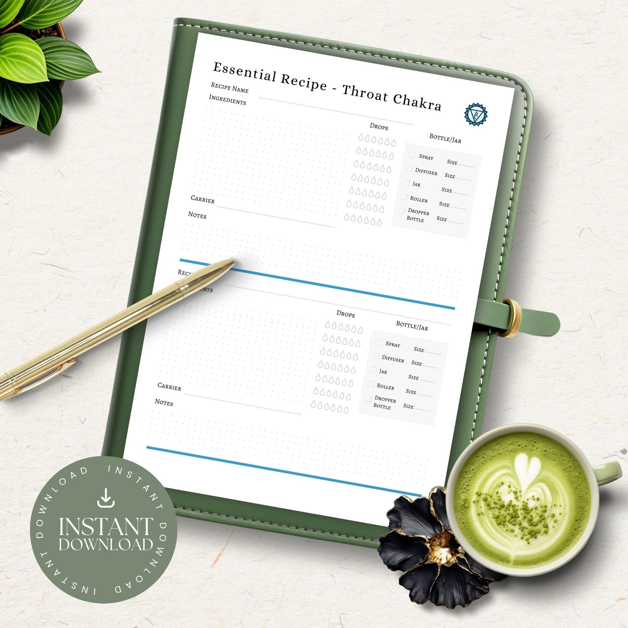 Chakra Essential Oil Journal Printable, PDF DOWNLOAD, Chakras Essential ...