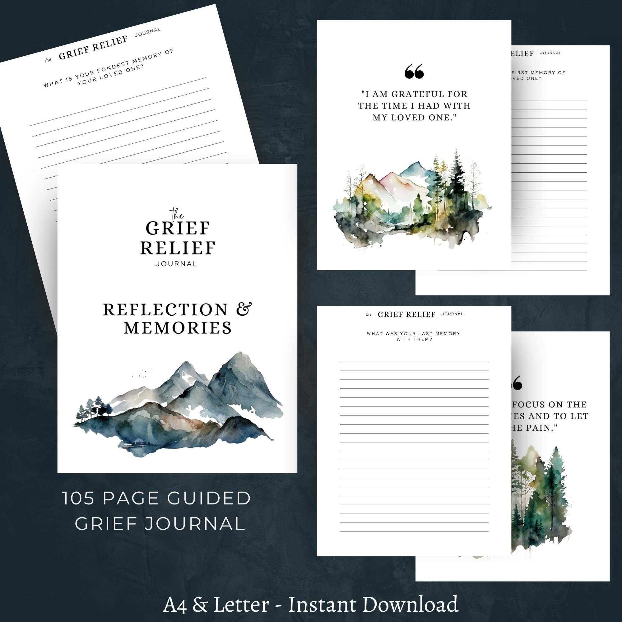 Guided Grief Journal, INSTANT DOWNLOAD, Grief Workbook, Healing Journal ...