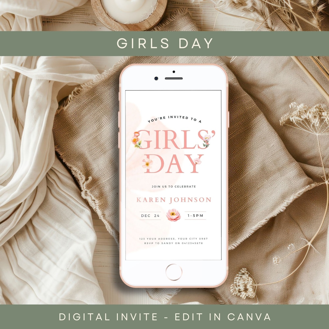 Girls Day Out Invite Template, Bachelorette Ladies Day Digital ...