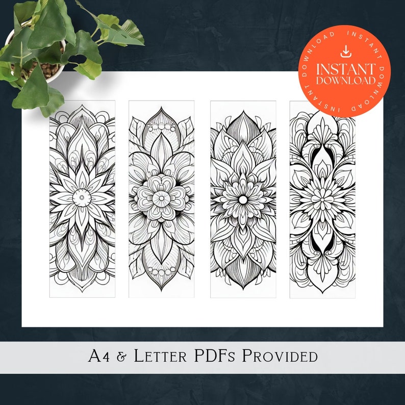 Mandala Colouring Bookmarks Printable Mindful Adult Colouring - Etsy