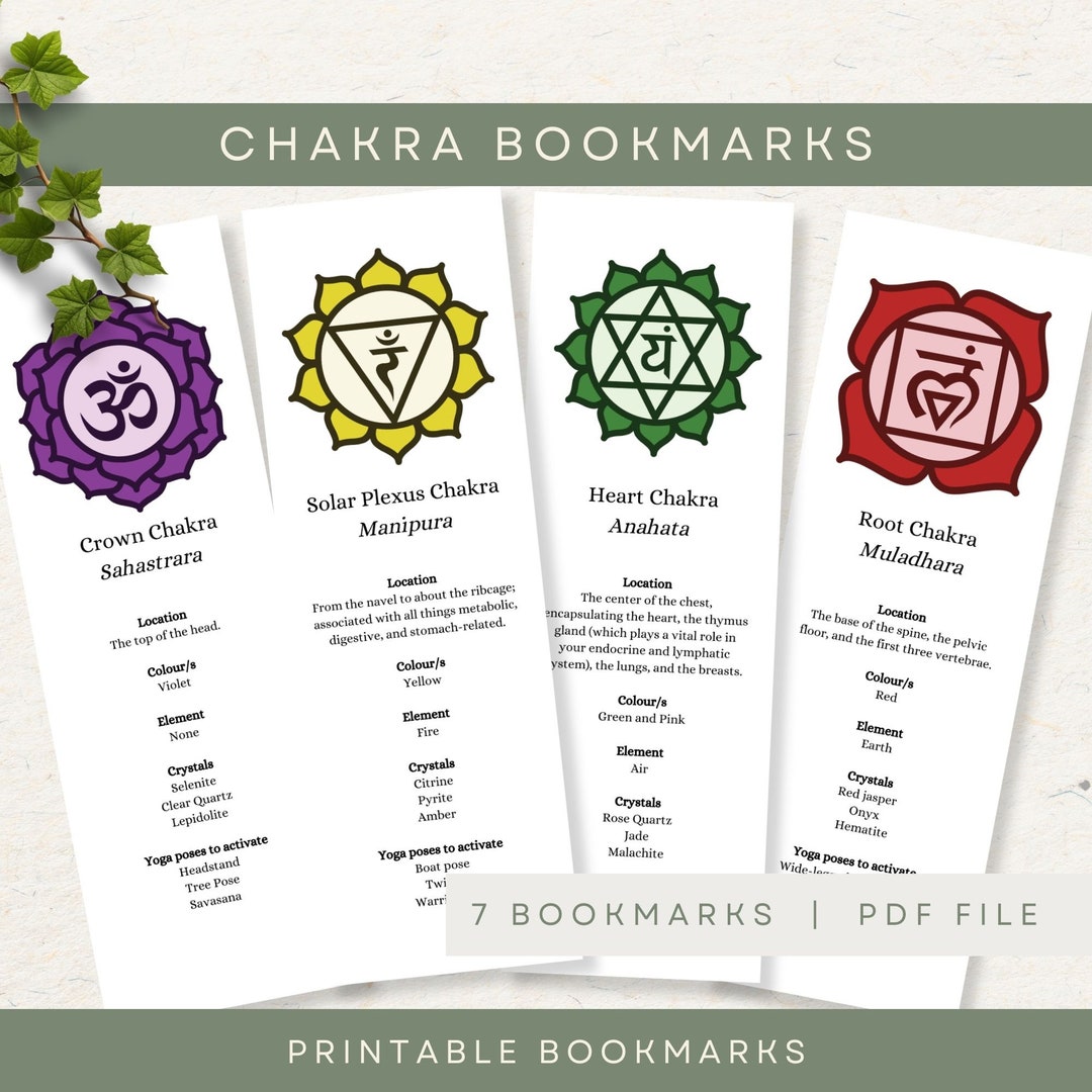 Chakra Bookmarks, DOWNLOAD, Printable Chakra Yoga Poses, Chakra ...