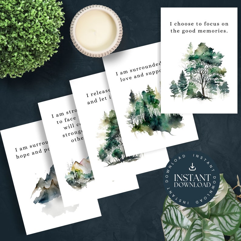 Grief Affirmation Cards, INSTANT DOWNLOAD, Bereavement Gift, Sympathy ...