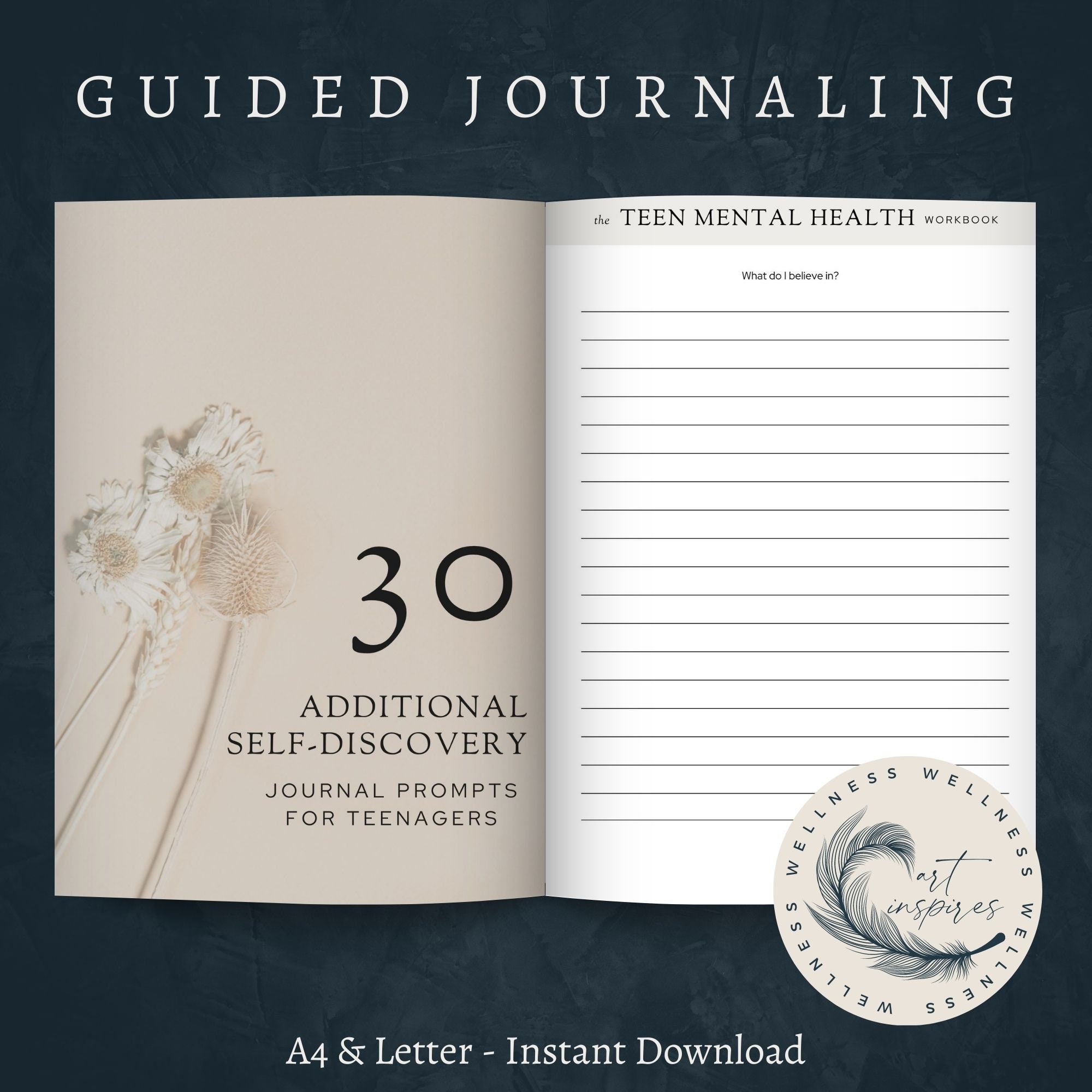 Teen Mental Health Workbook, INSTANT DOWNLOAD, Journal Prompts for ...