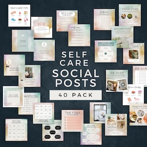 Self Care Social Media Posts INSTANT DOWNLOAD Canva Editable - Etsy
