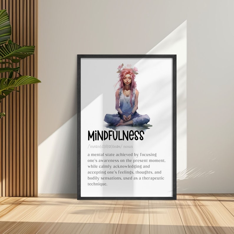 Mindfulness Definition Print, INSTANT DOWNLOAD, Definition Printable ...