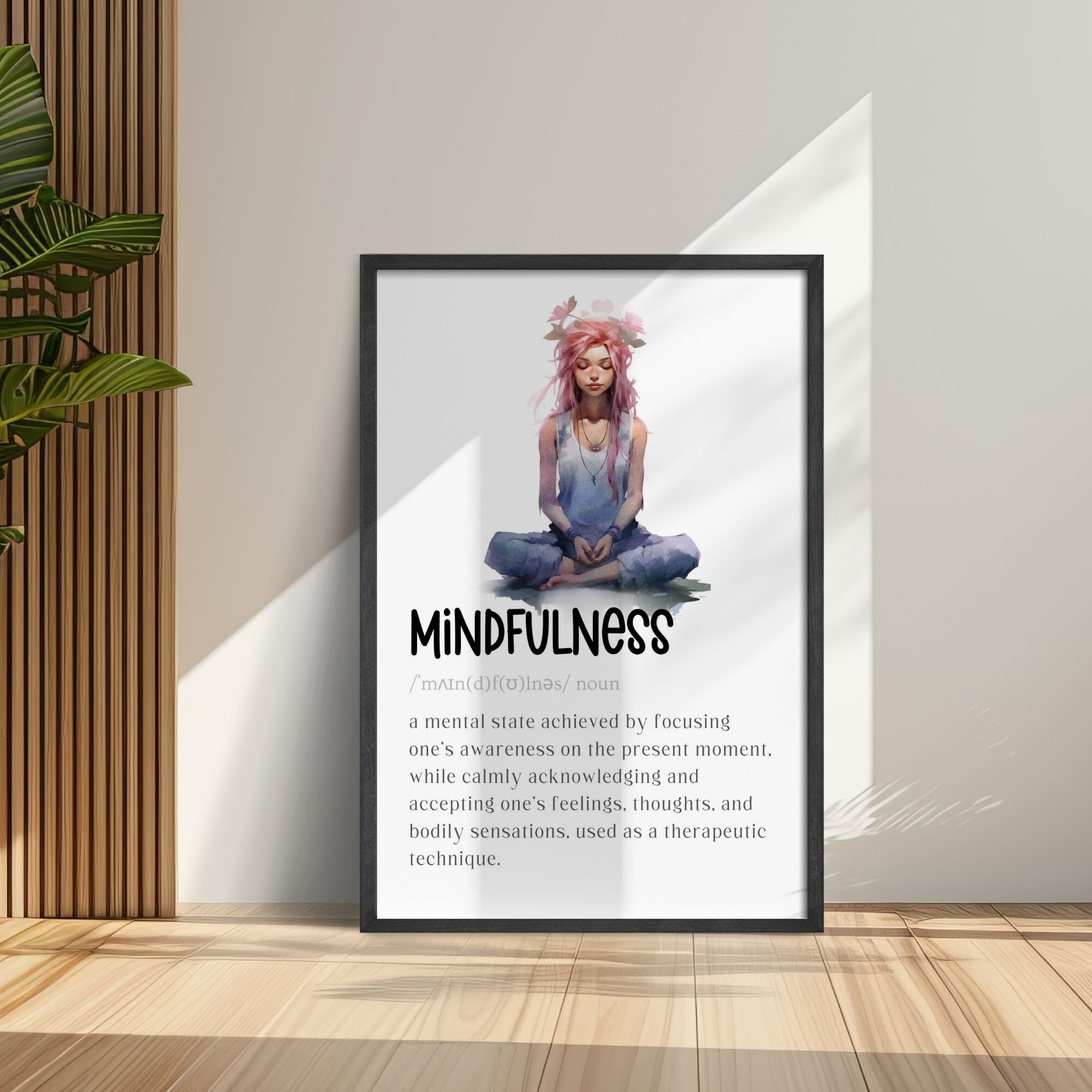 Mindfulness Definition Print, INSTANT DOWNLOAD, Definition Printable ...