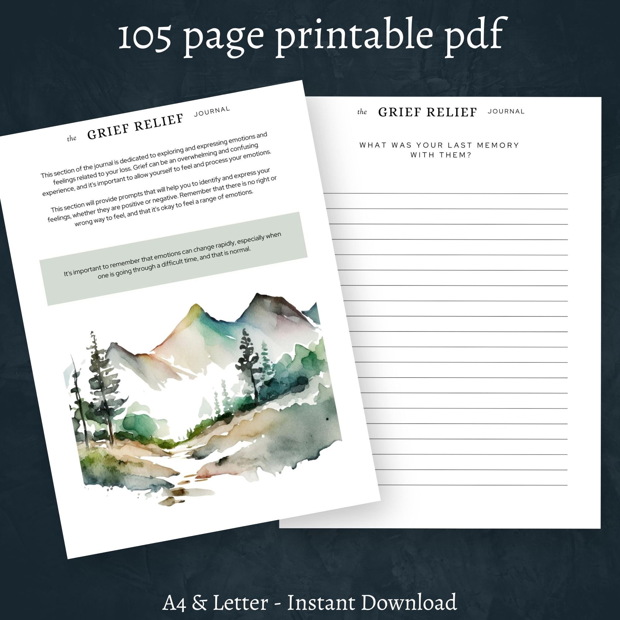 Guided Grief Journal, INSTANT DOWNLOAD, Grief Workbook, Healing Journal ...